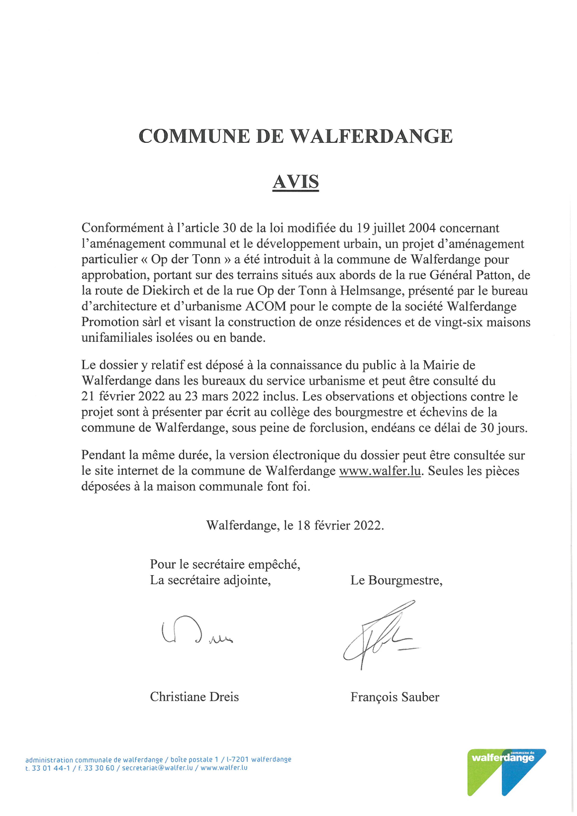 PAP Op der Tonn - Walferdange